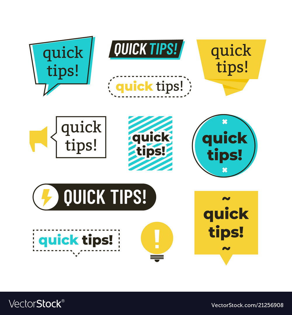 Advice tip quick tips helpful tricks and Vector Image