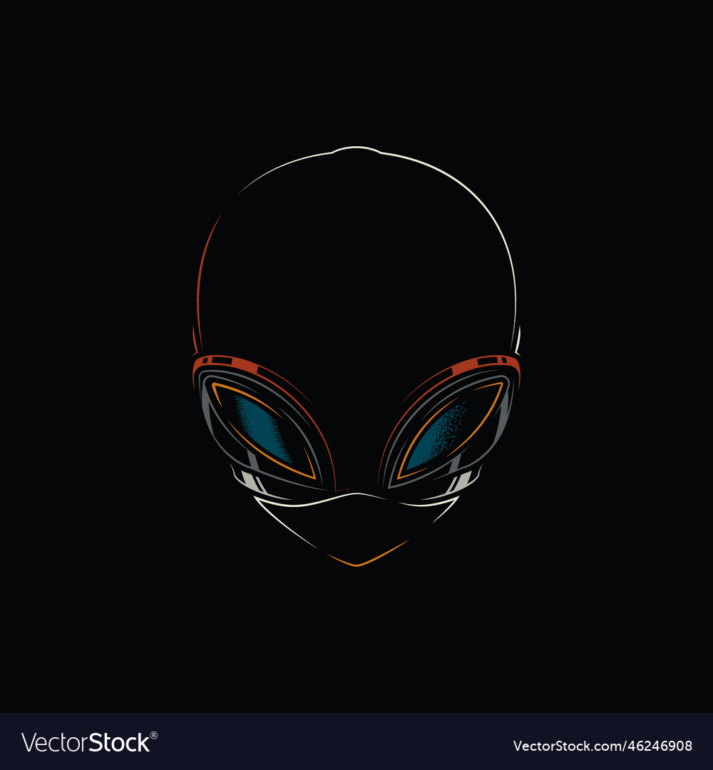 Alien head Royalty Free Vector Image - VectorStock