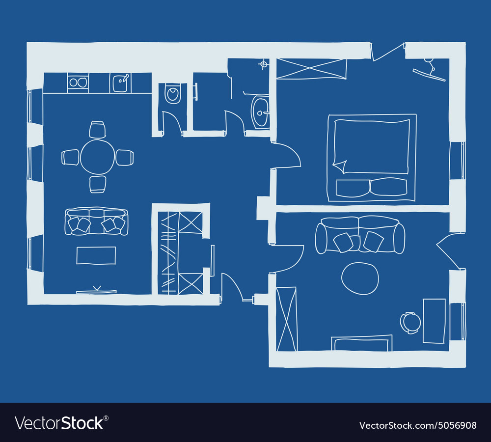 Architecture blueprint plan Royalty Free Vector Image