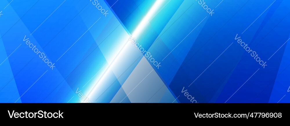 Blue modern abstract wide banner with glowing line