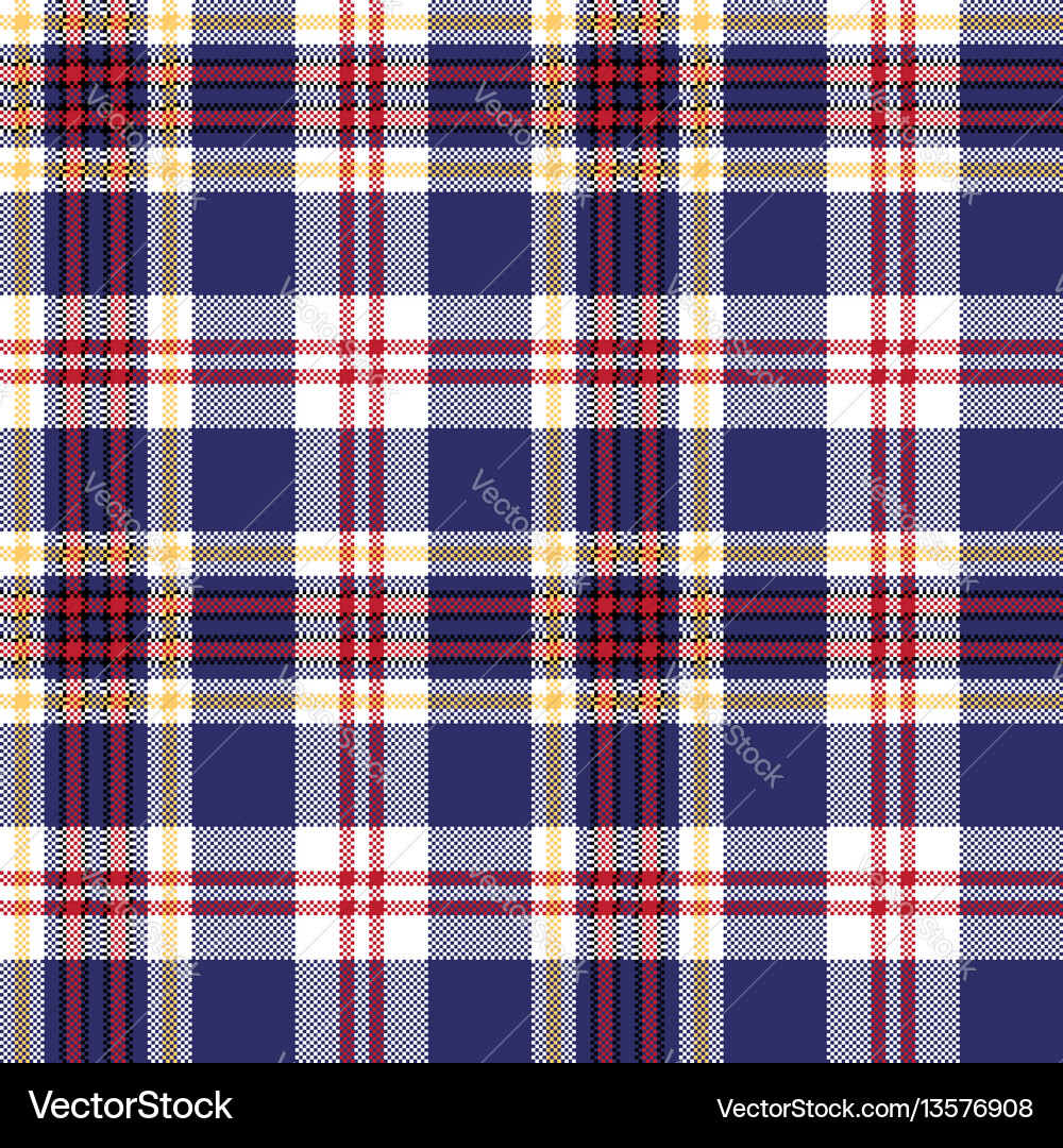 Blue tartan plaid seamless fabric texture Vector Image