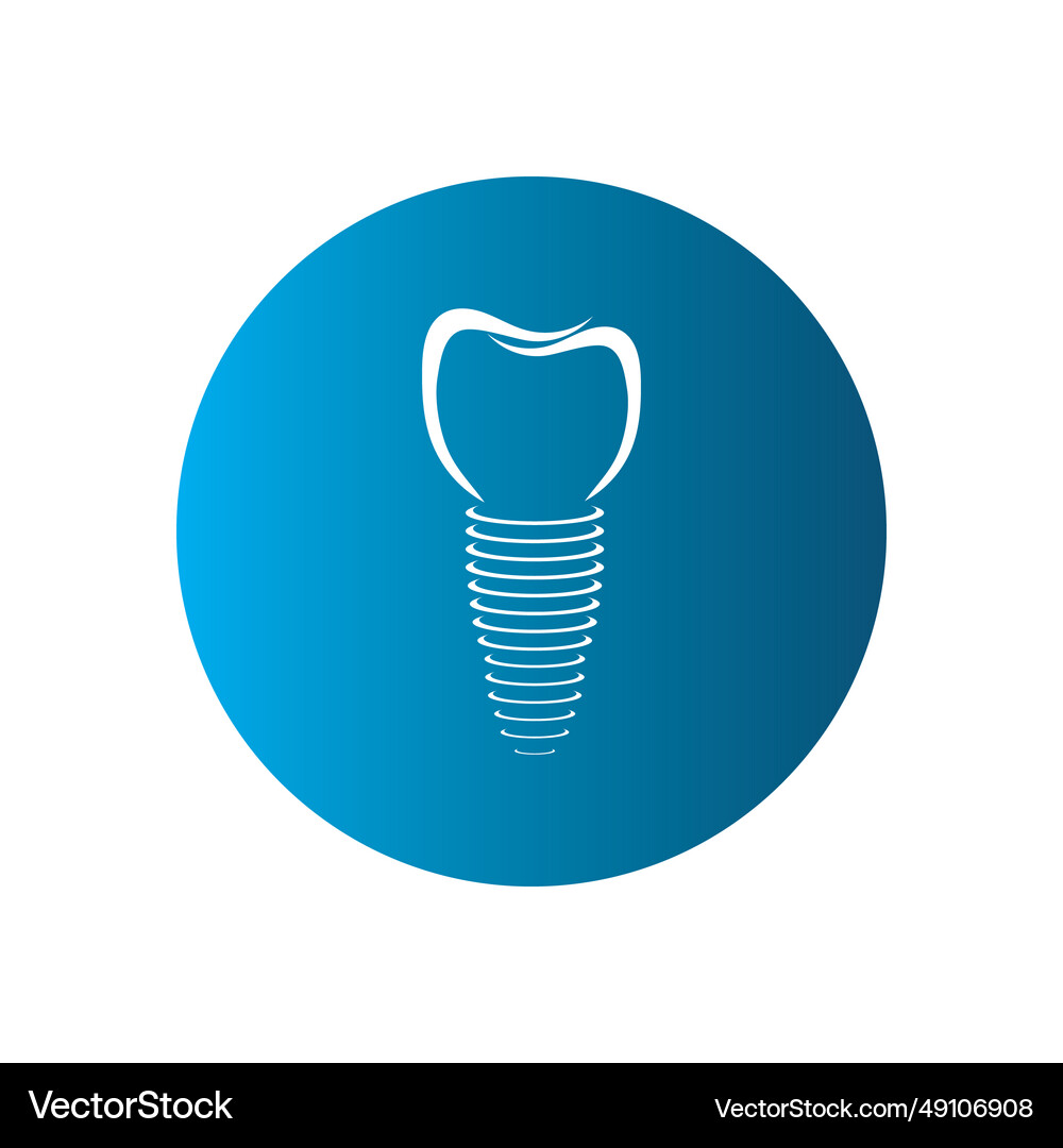 Dental implant logo design concept care Royalty Free Vector