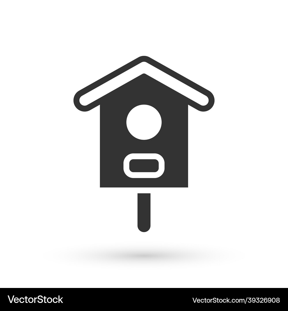 Grey bird house icon isolated on white background Vector Image