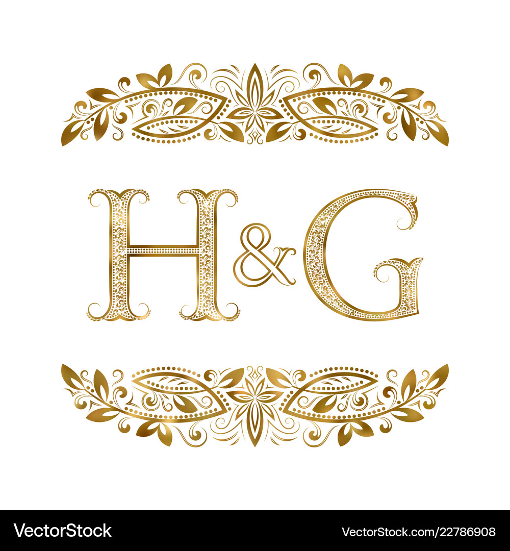 H and g vintage initials logo symbol Royalty Free Vector