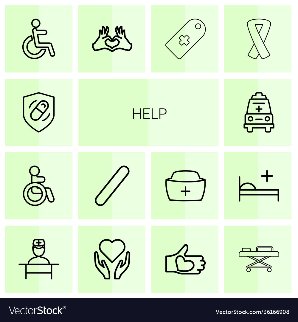 Help icons Royalty Free Vector Image - VectorStock