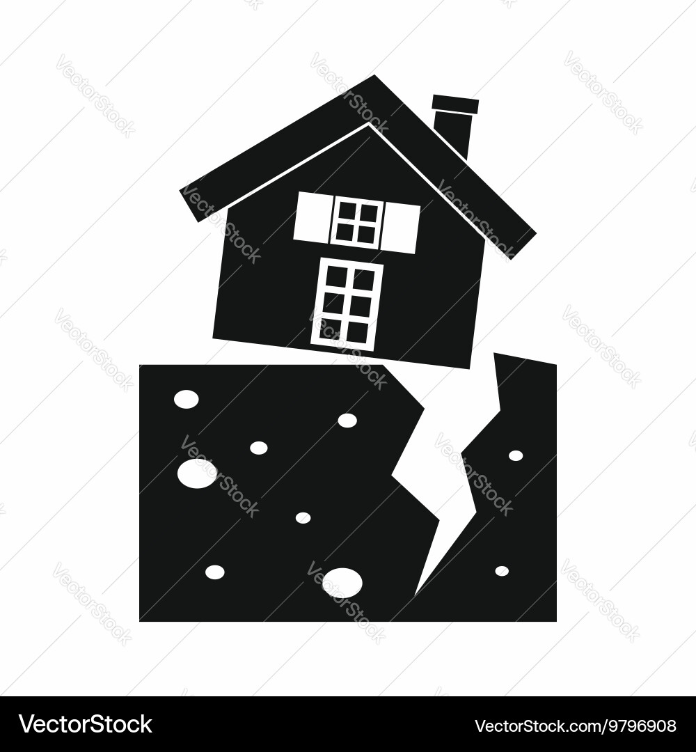 House after an earthquake icon simple style Vector Image