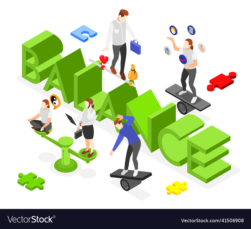 Life balancing composition Royalty Free Vector Image