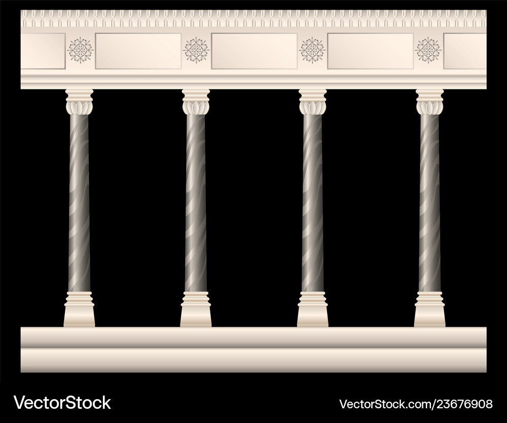 Set of stone columns in different styles isolated Vector Image