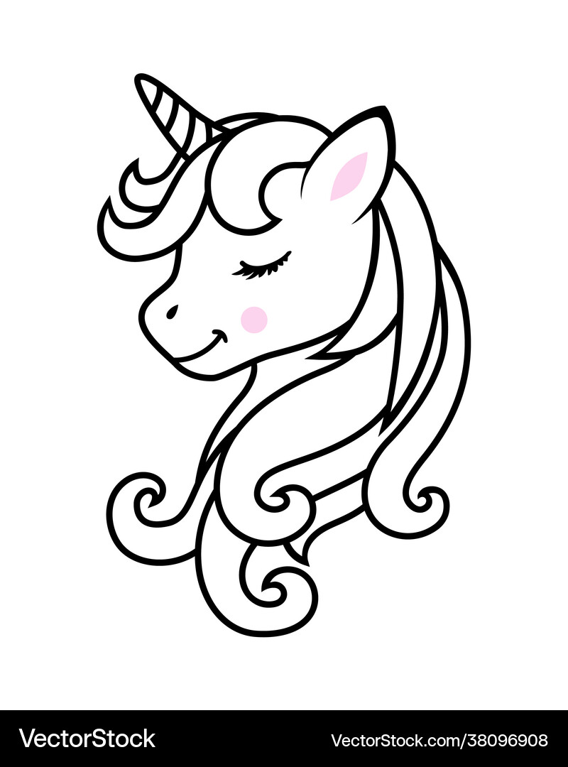 Sleeping unicorn icon colored book black Vector Image