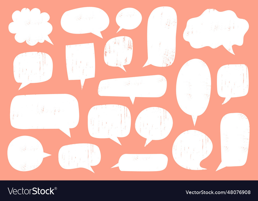 Textured speech bubble comic communication frame Vector Image