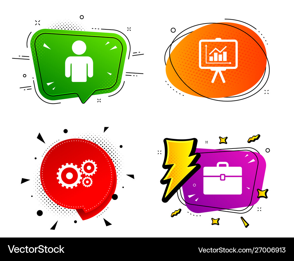 Business signs human and presentation board Vector Image