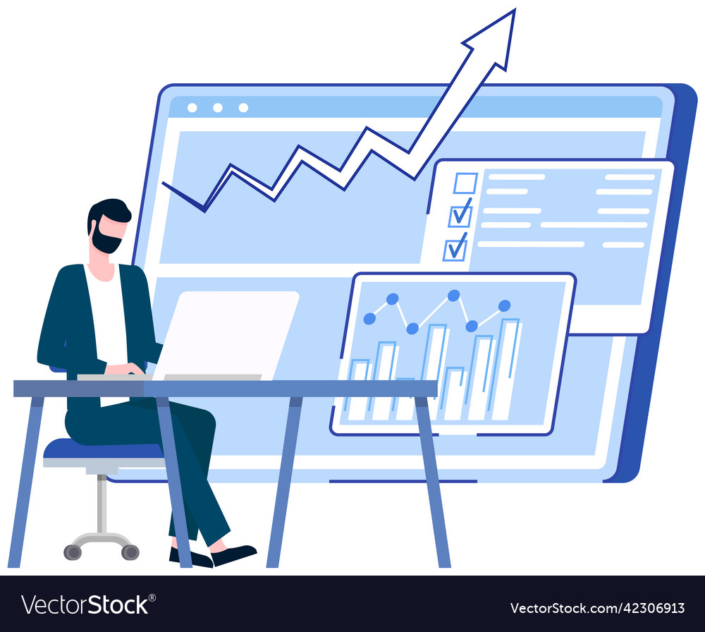 Data analysis research statistics concept Vector Image