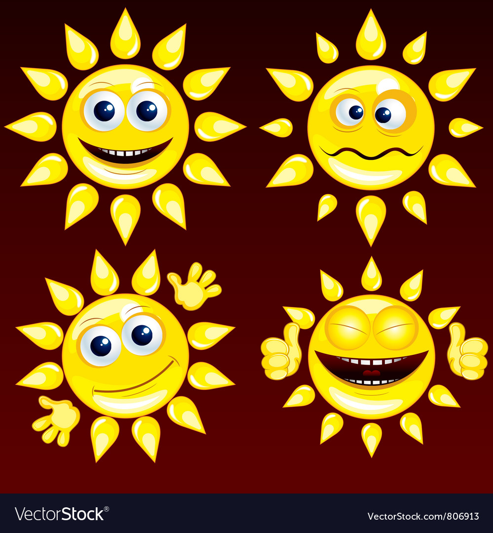 Funny sun Royalty Free Vector Image - VectorStock