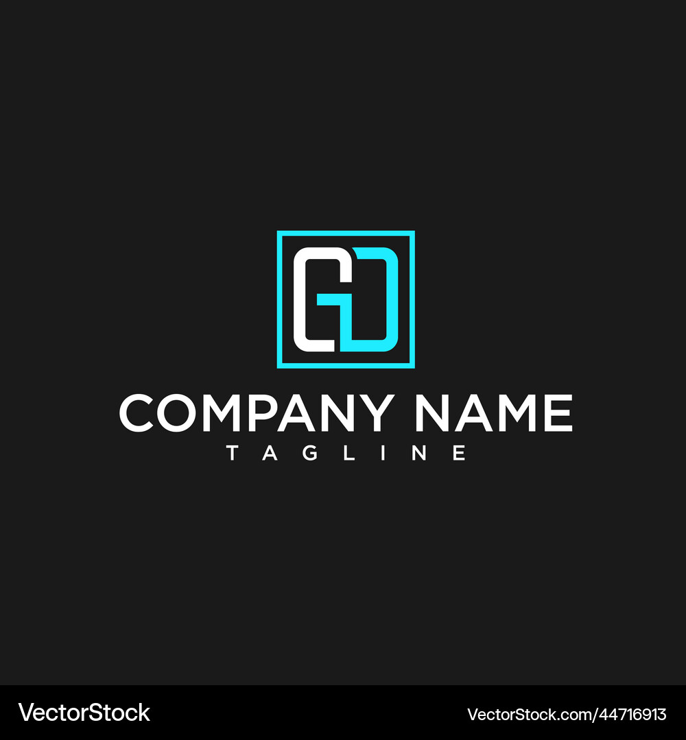 Gd or dg luxury initial square logo design Vector Image