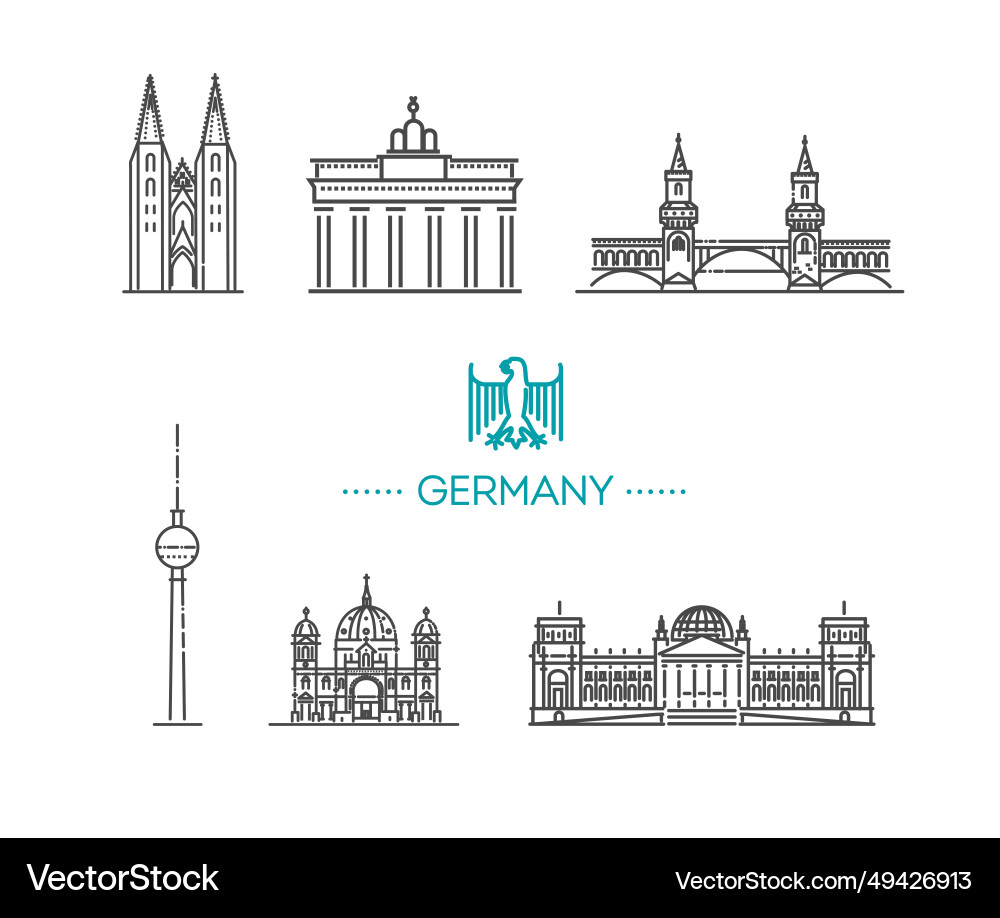 Germany berlin outline city Royalty Free Vector Image
