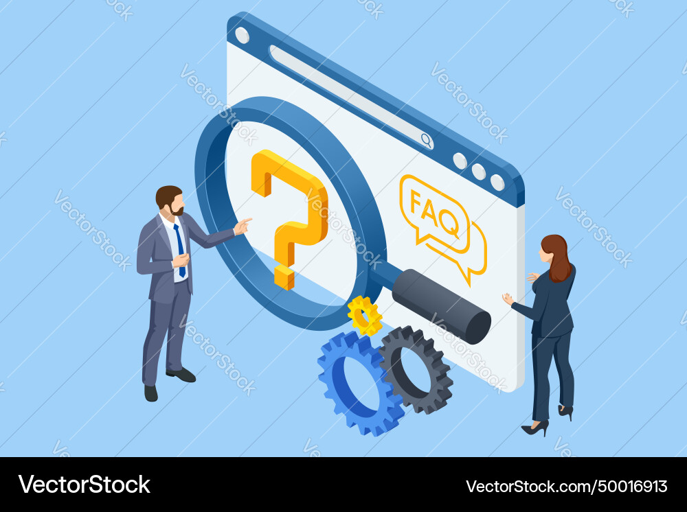 Isometric question marks message box with Vector Image