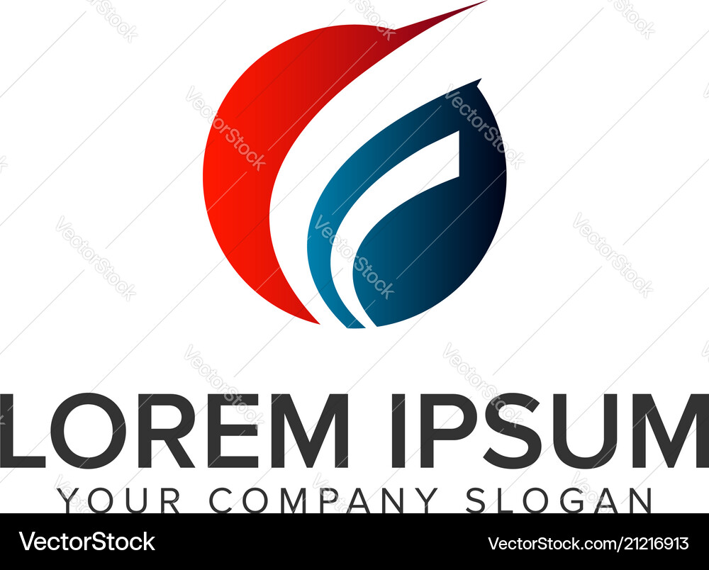 Letter f circle logo design concept template Vector Image