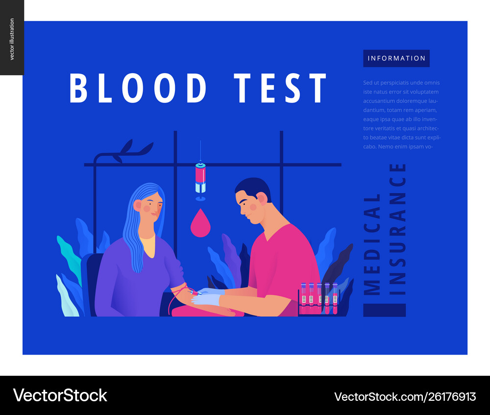 Medical tests blue template - blood test Vector Image