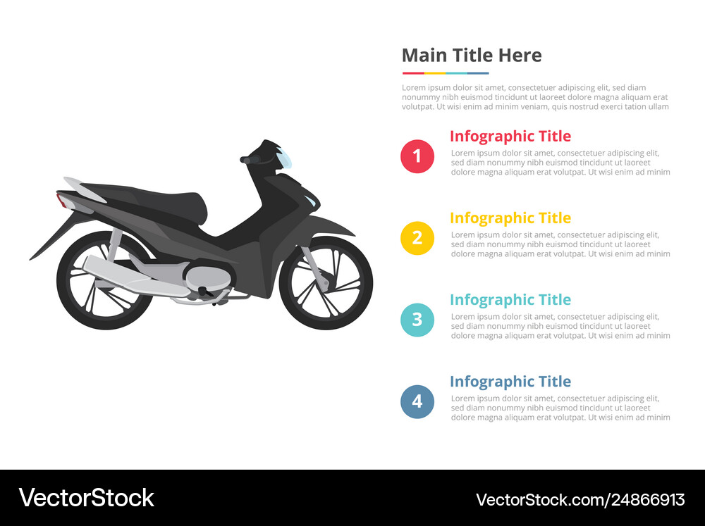 Motorbike infographics template with 4 points Vector Image