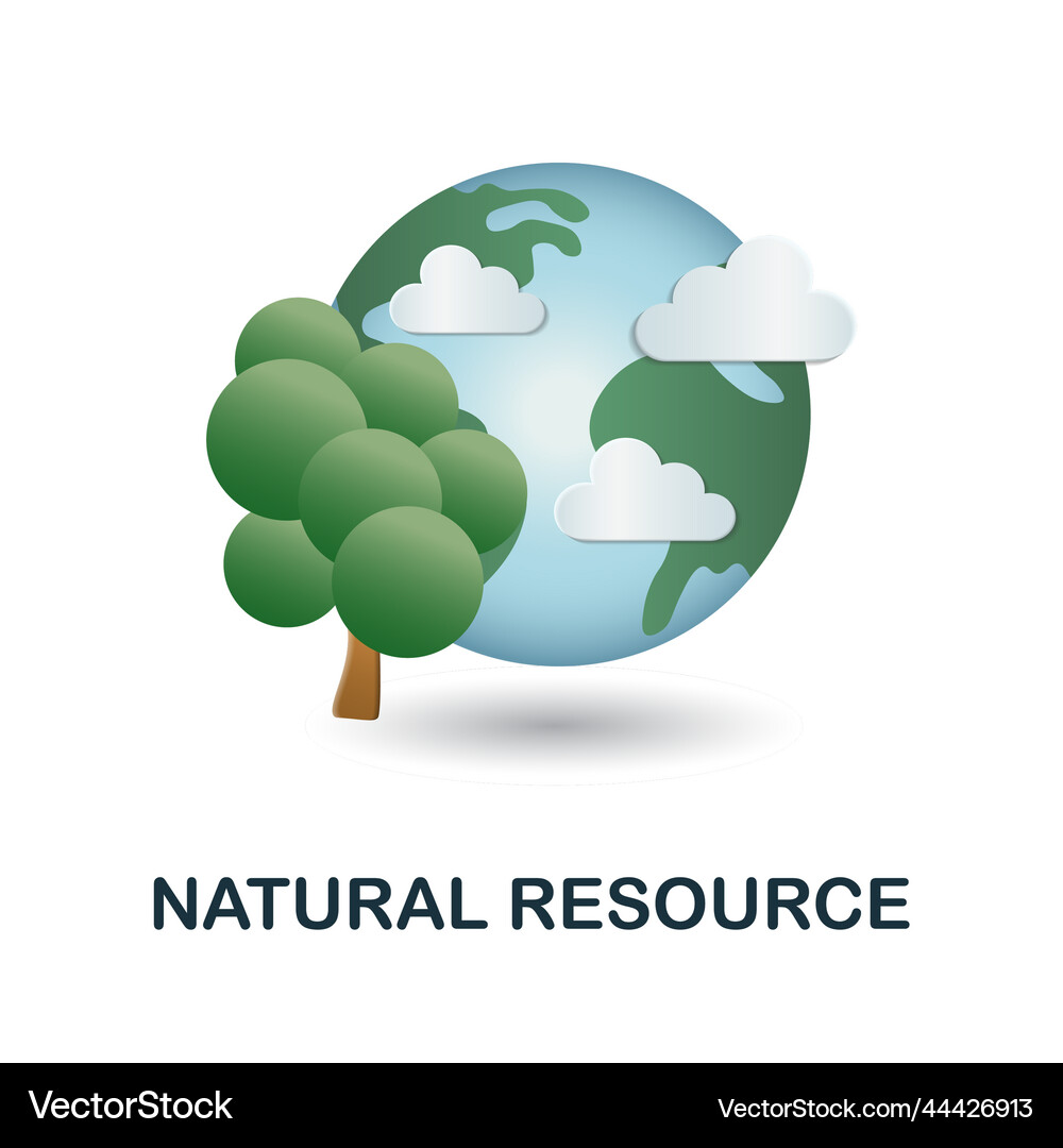Natural resource icon 3d from esg collection Vector Image
