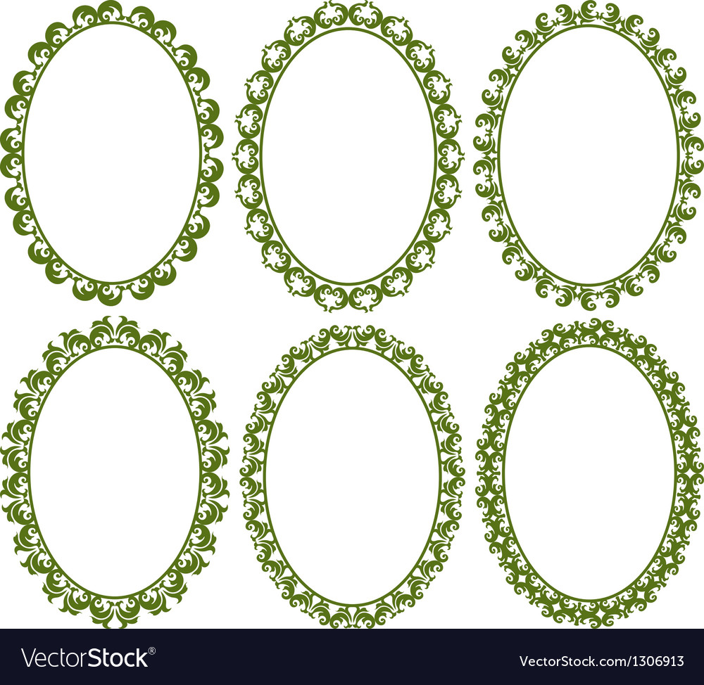 Oval borders Royalty Free Vector Image - VectorStock