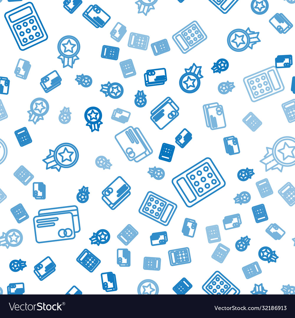 Set line credit card calculator and medal Vector Image Set line credit card calculator and medal Vector Image