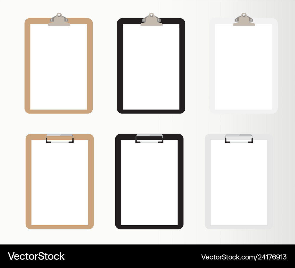 Set of realistic clipboards Royalty Free Vector Image
