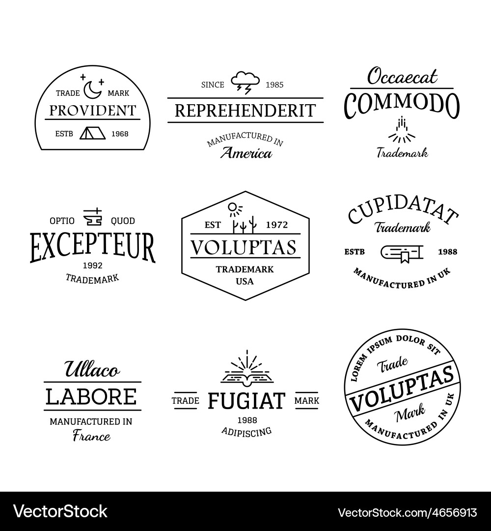 Vintage and retro style logos labels set Vector Image
