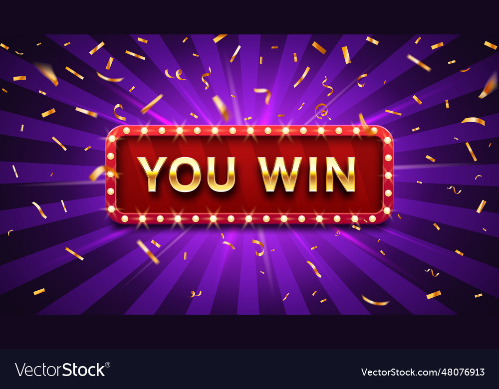 You win banner winner congratulations frame Vector Image