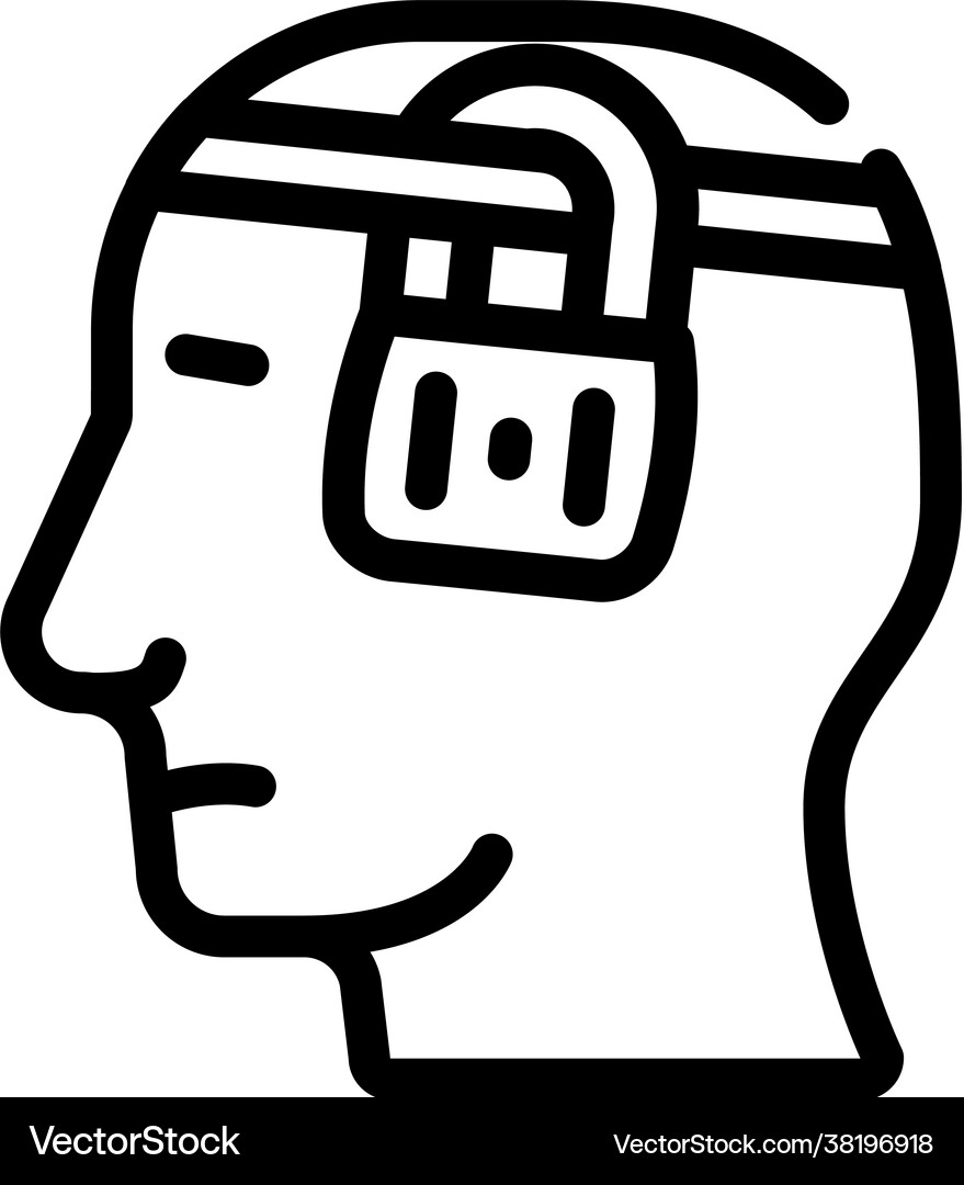 Buried thoughts neurosis line icon Royalty Free Vector Image