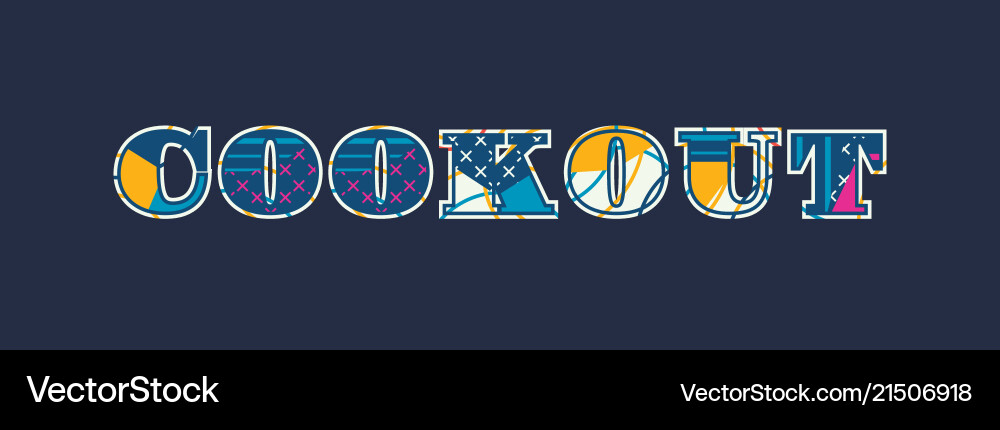 Cookout concept word art Royalty Free Vector Image