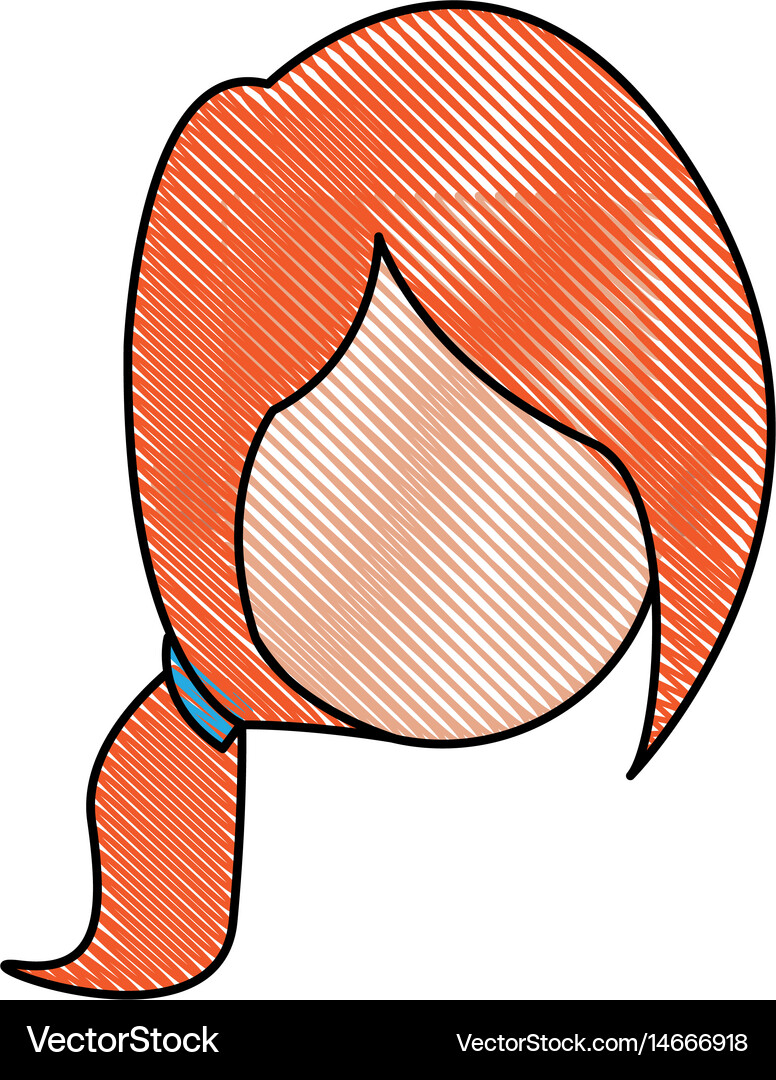 Drawing head girl faceless character image Vector Image