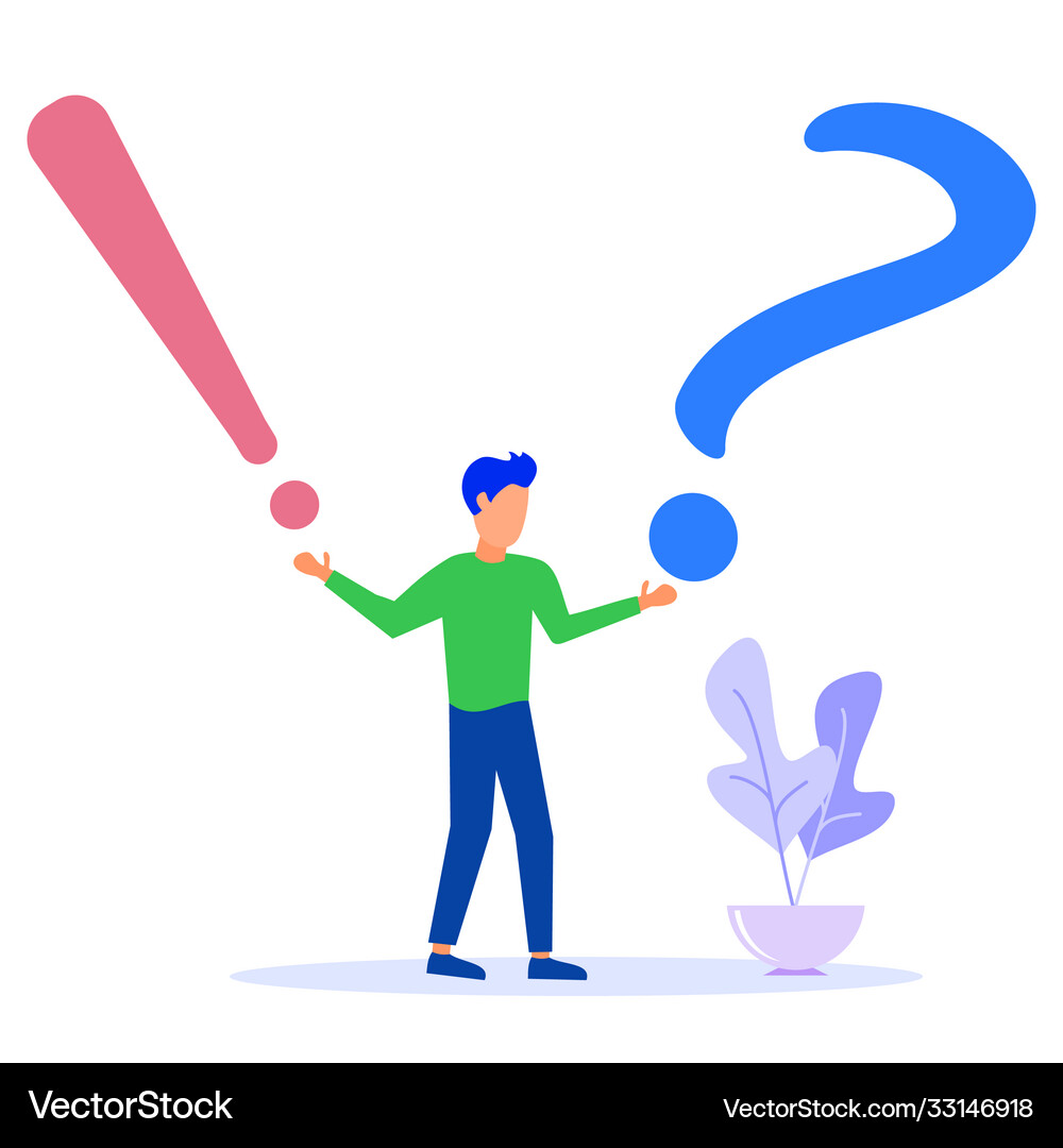 Graphic cartoon character questions Royalty Free Vector