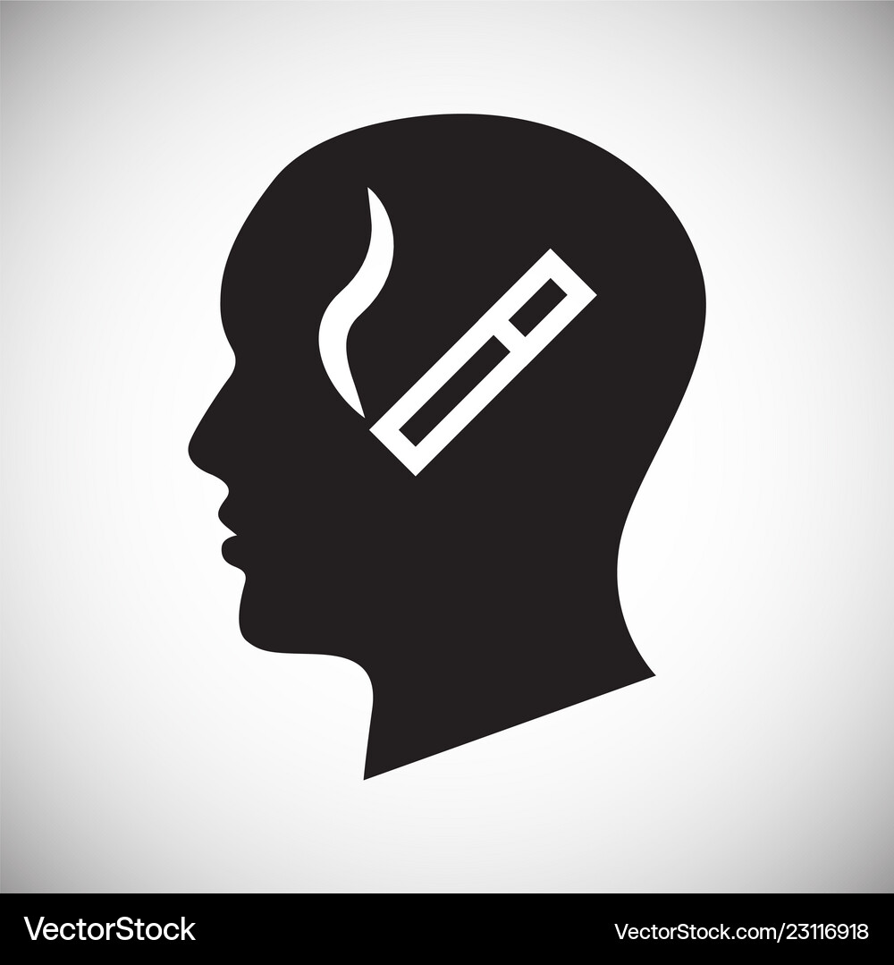 Human head smoking icon on white background Vector Image