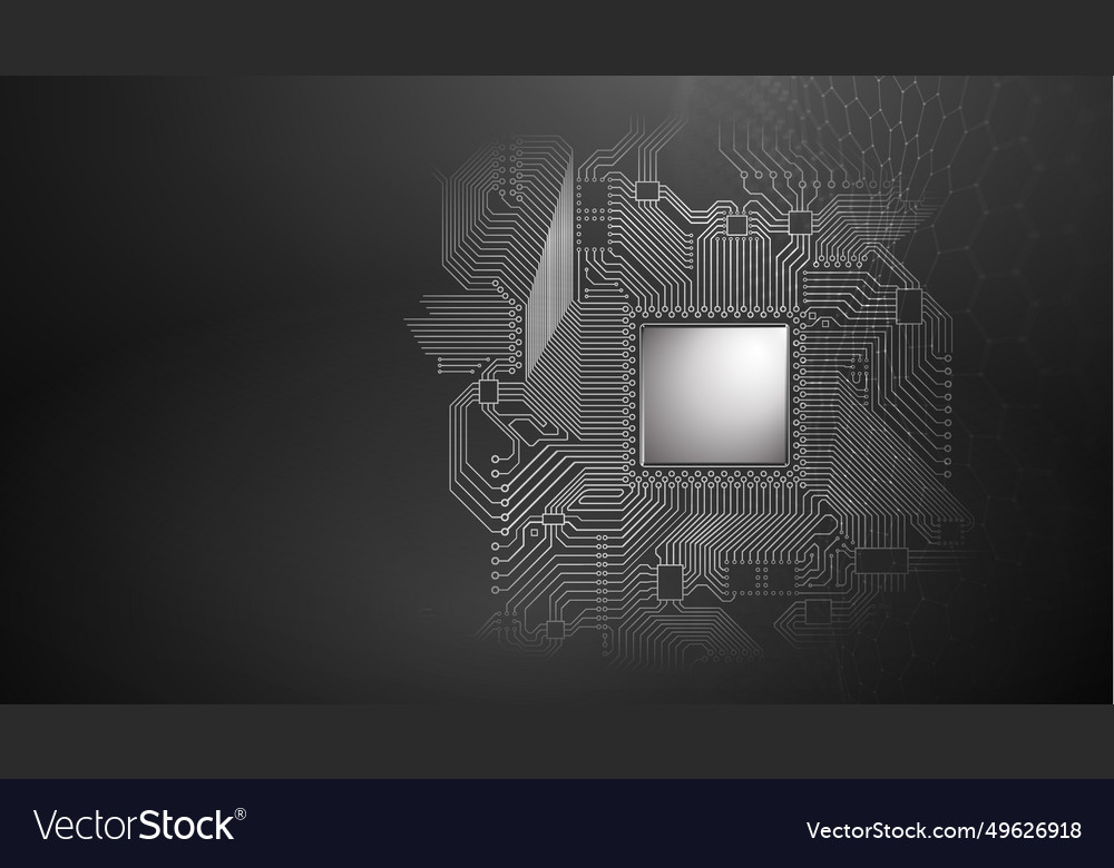 Microchip artificial intelligence big data Vector Image