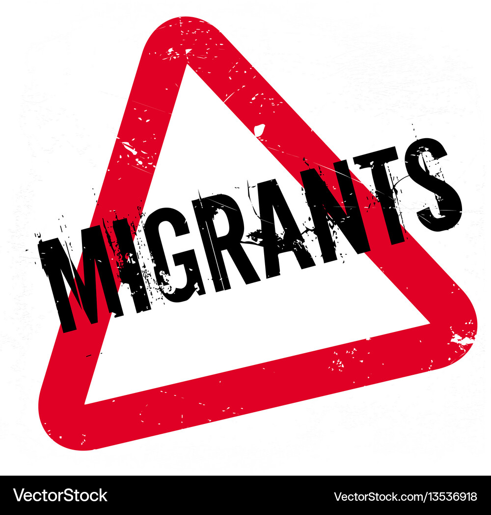 Migrants rubber stamp Royalty Free Vector Image