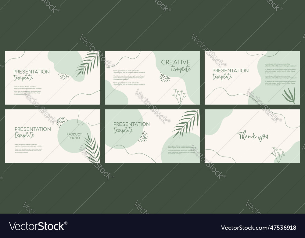 Presentation organic green templates natural Vector Image