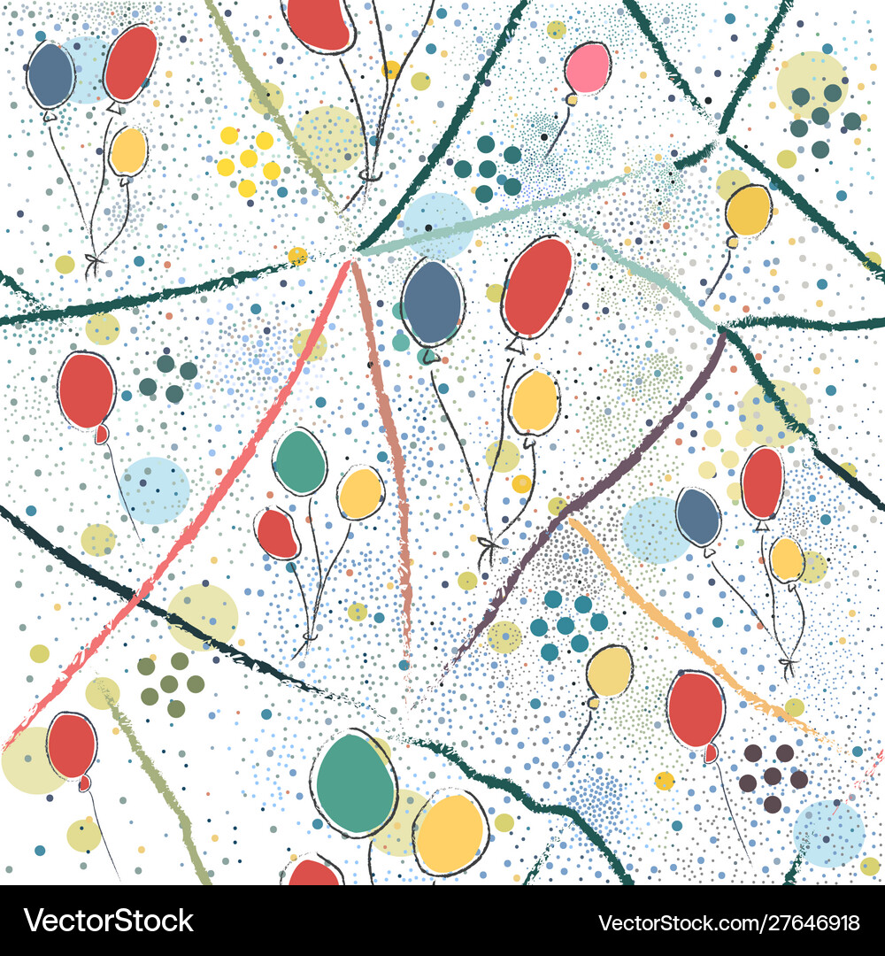 Seamless cute pattern with colorful air balloons Vector Image