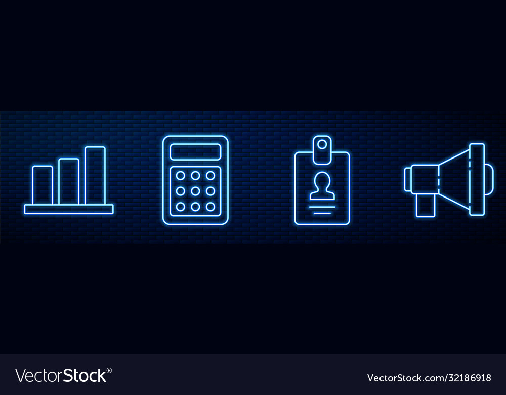 Set Line Identification Badge Pie Chart Royalty Free Vector
