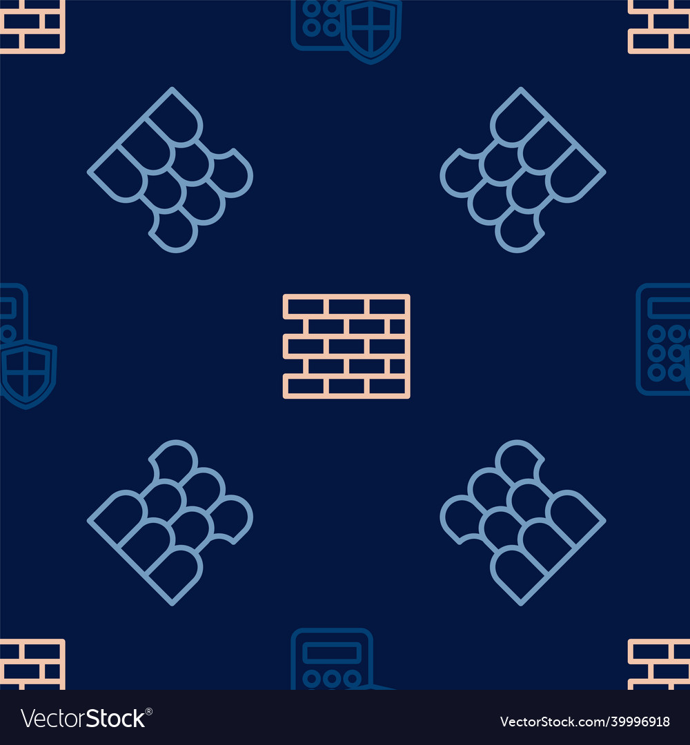 Set Line Security Keypad Access Panel Roof Tile Vector Image