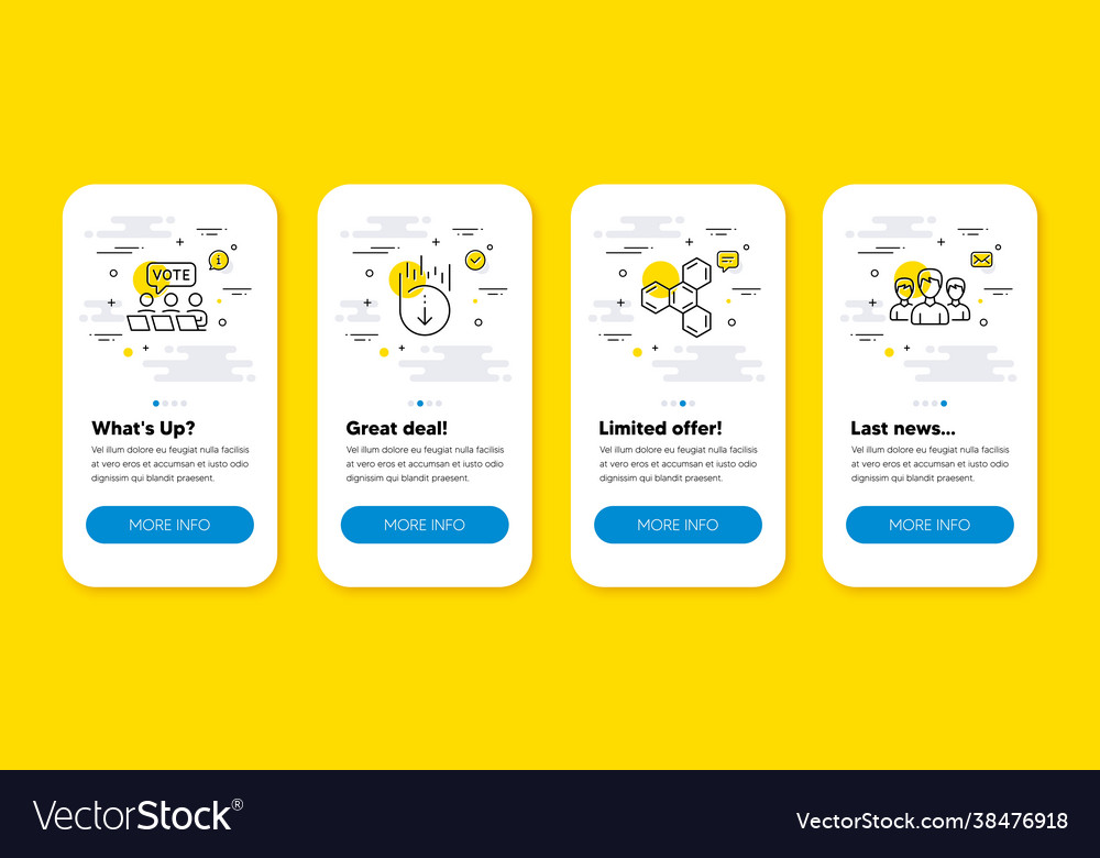 Set scroll down online voting Royalty Free Vector Image