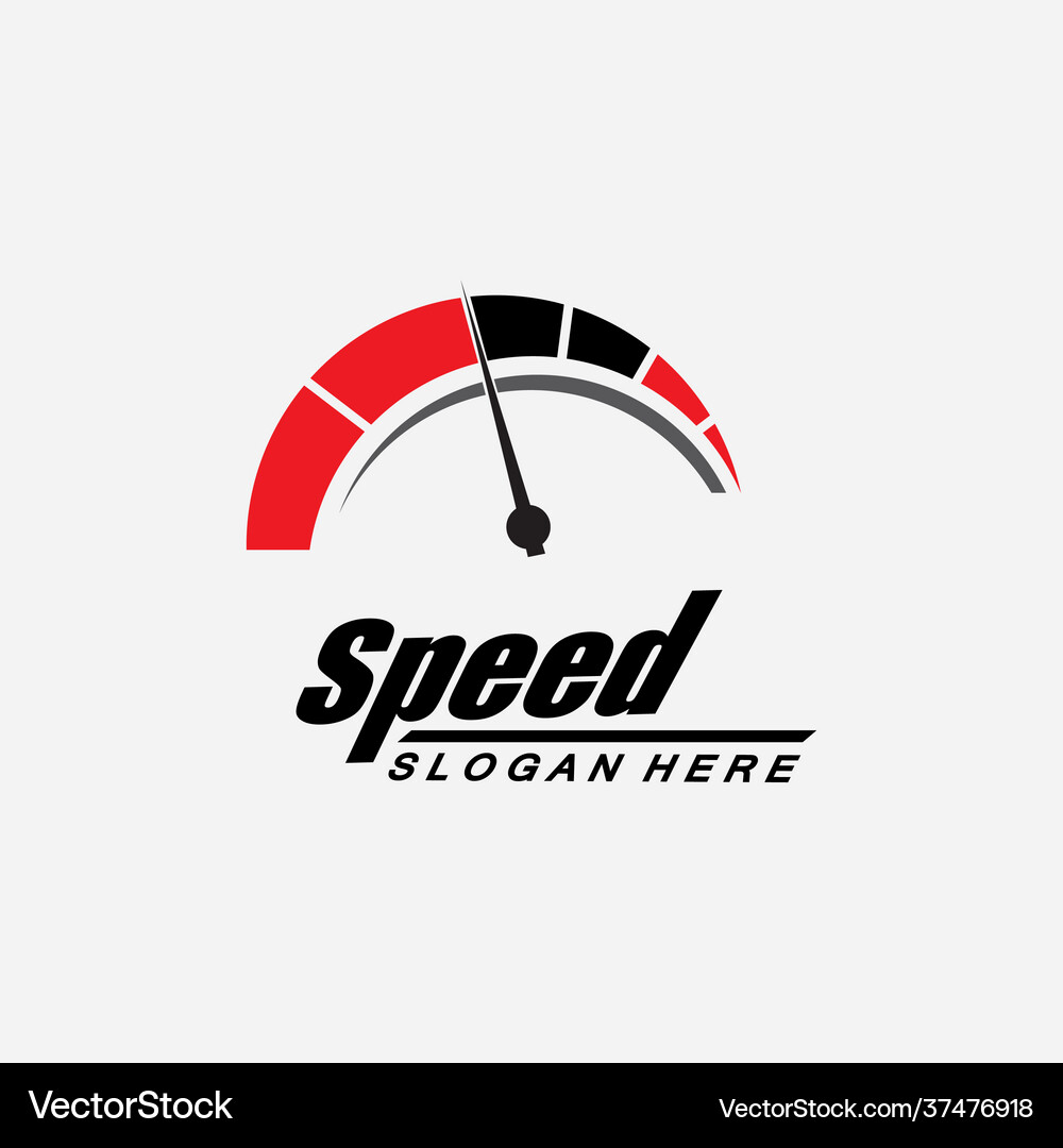 Speed logo design silhouette speedometer symbol Vector Image