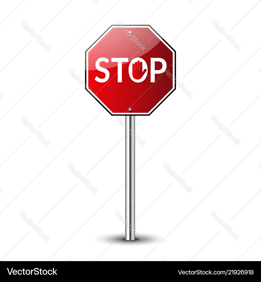 Stop traffic road sign prohibited red Royalty Free Vector