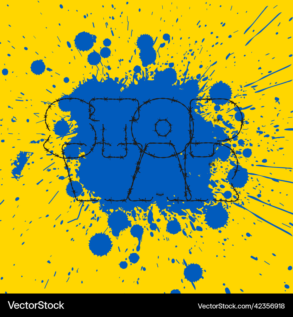 Stop war in ukraine barbed wire conceptual flyer Vector Image