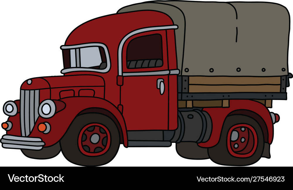 Classic red delivery truck Royalty Free Vector Image