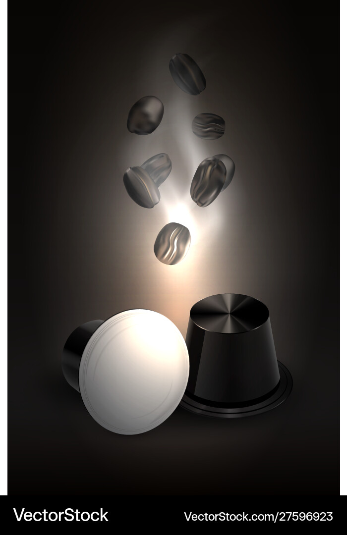 Coffee in capsules for espresso machine black Vector Image