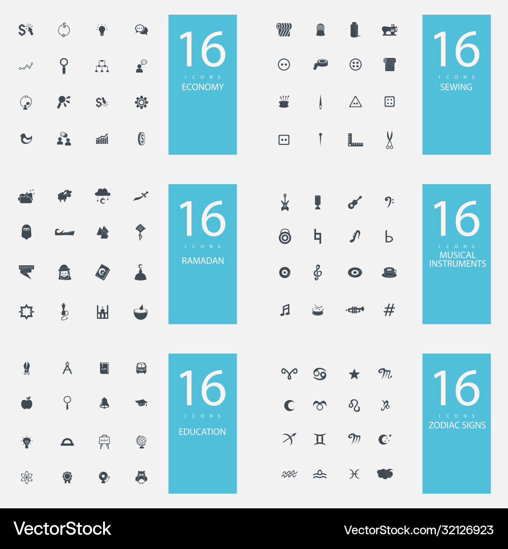 Collection unique and exclusive topics Royalty Free Vector