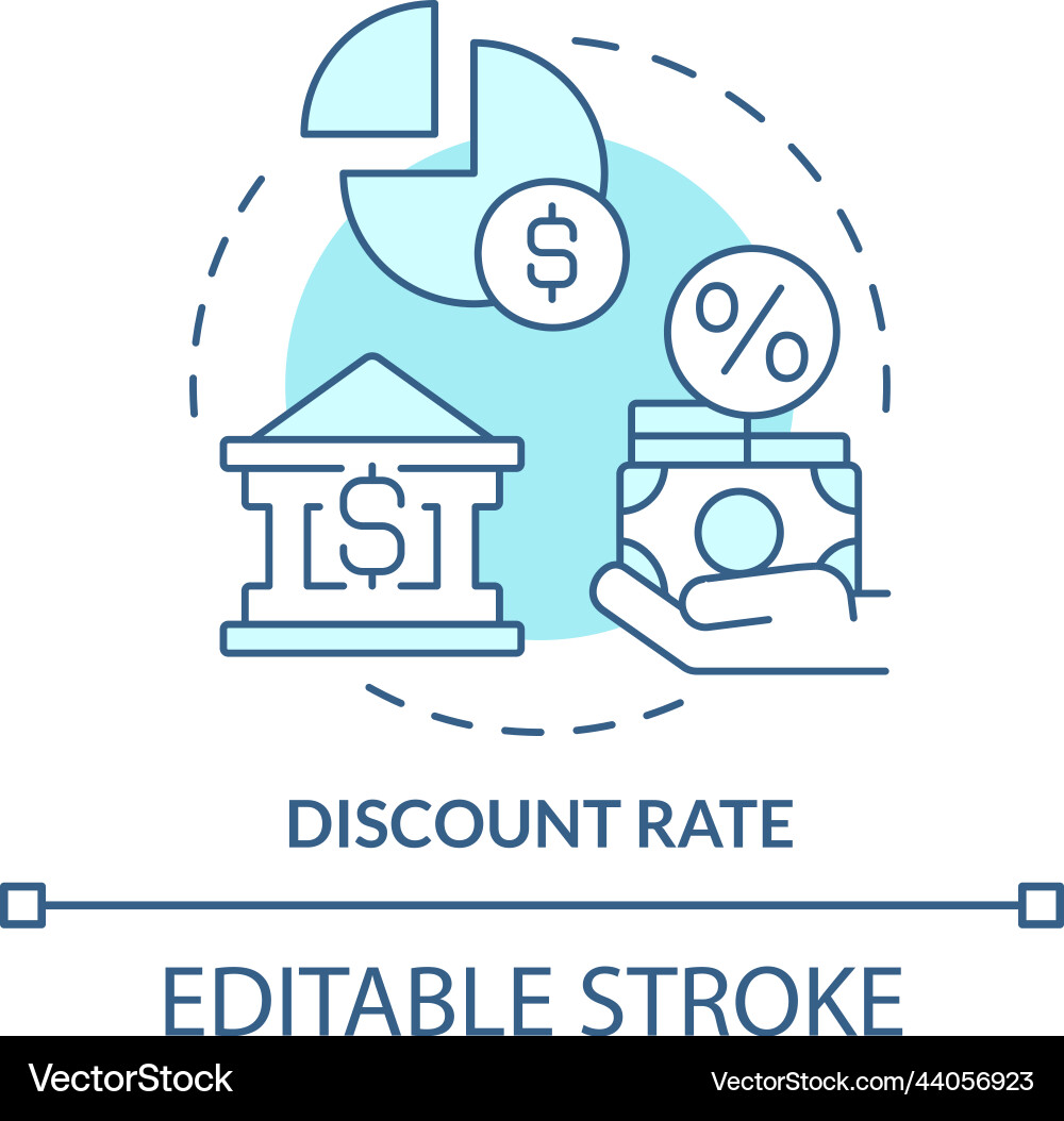 Discount rate turquoise concept icon Royalty Free Vector