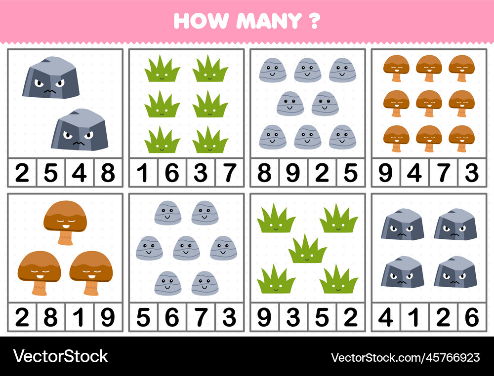 Education game for children counting how many Vector Image