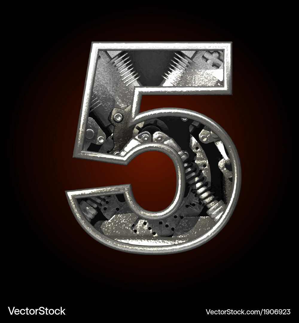 Figure 5 with engine inside Royalty Free Vector Image